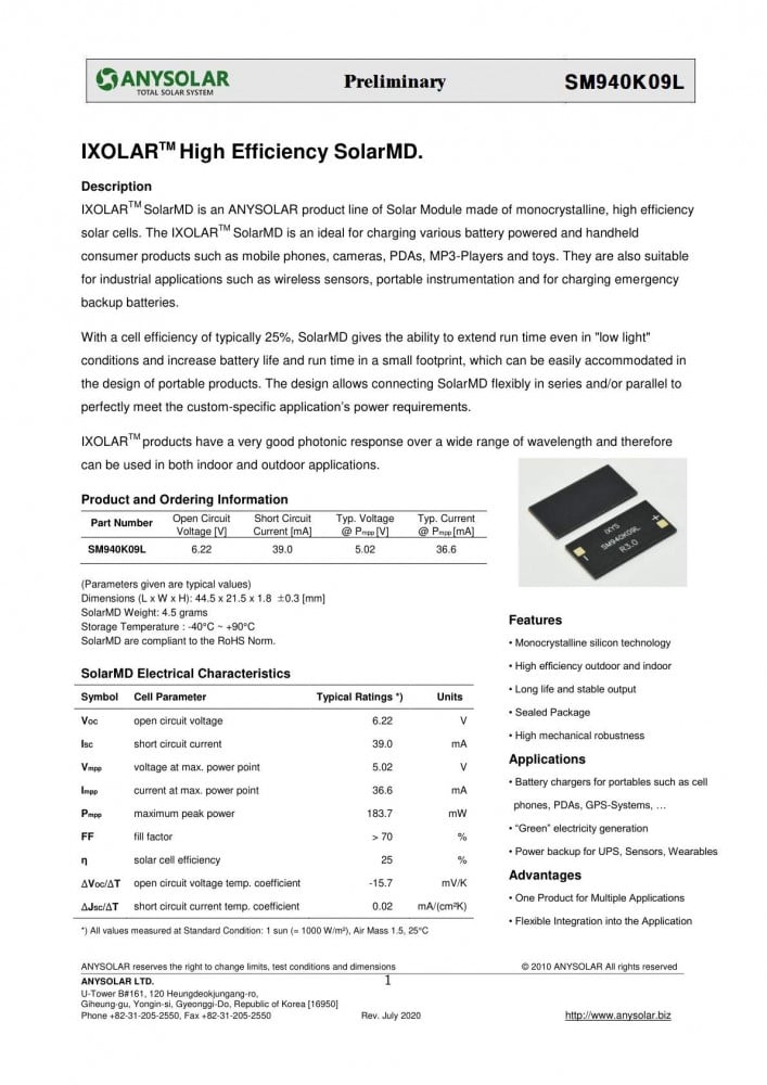 SM940K09L datasheet page 1