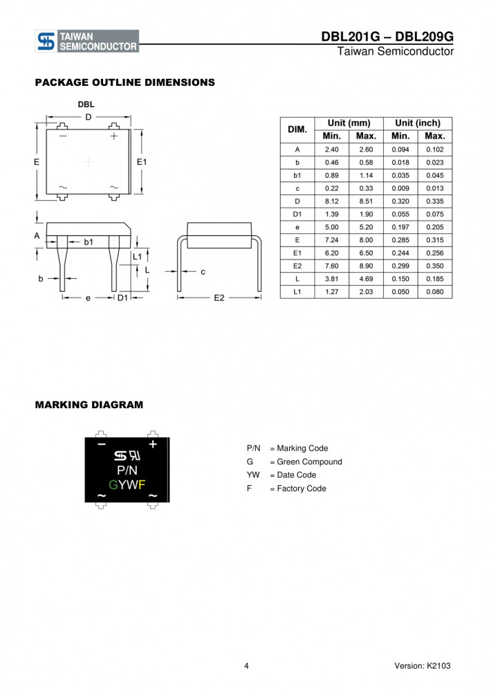DBL201G datasheet page 4