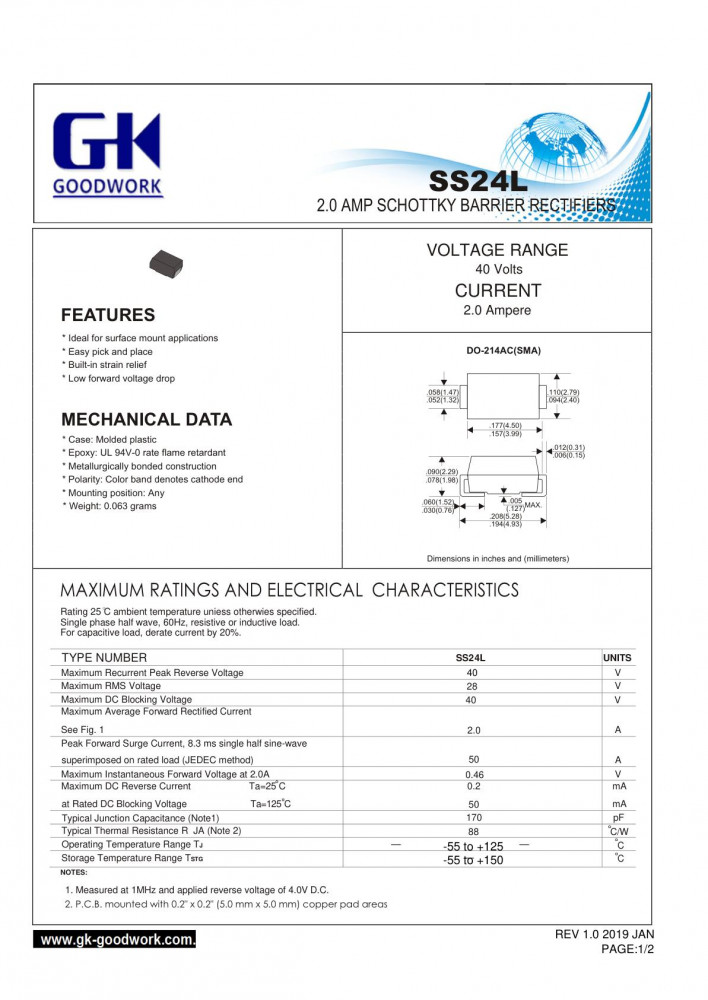 GOODWORK SS24L datasheet page 1