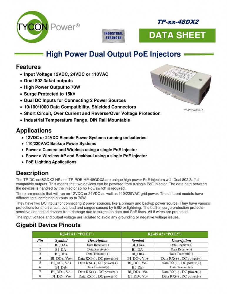 TP-DC-2448GDX2-HP technical document, page 1