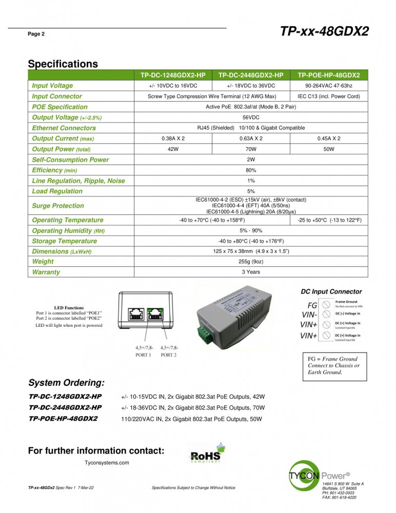 TP-DC-2448GDX2-HP technical document, page 2