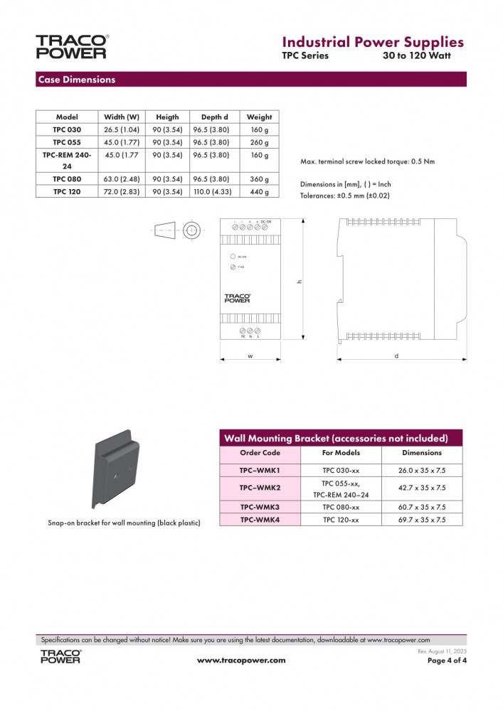 TPC series technical document, page 4