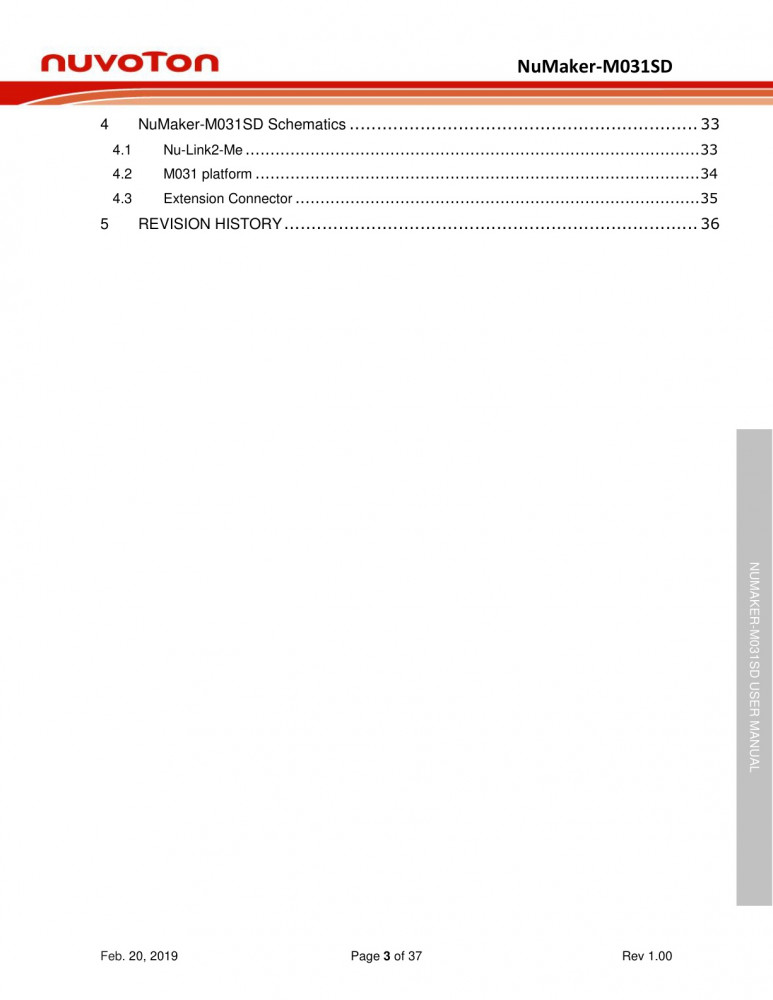 NuMaker-M031SD manual page 3