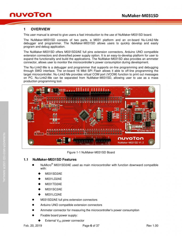 NuMaker-M031SD manual page 6