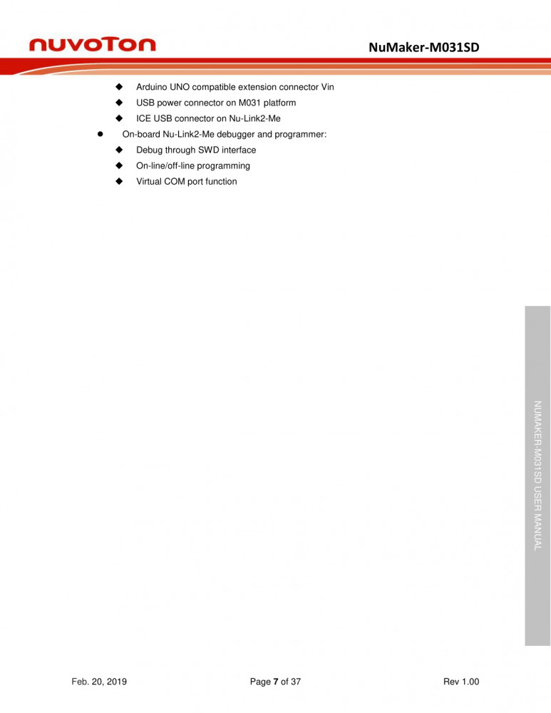NuMaker-M031SD manual page 7