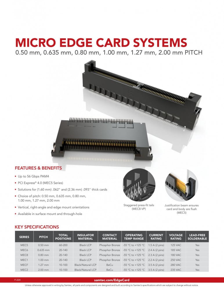 Samtec MECF technical documentation page 1