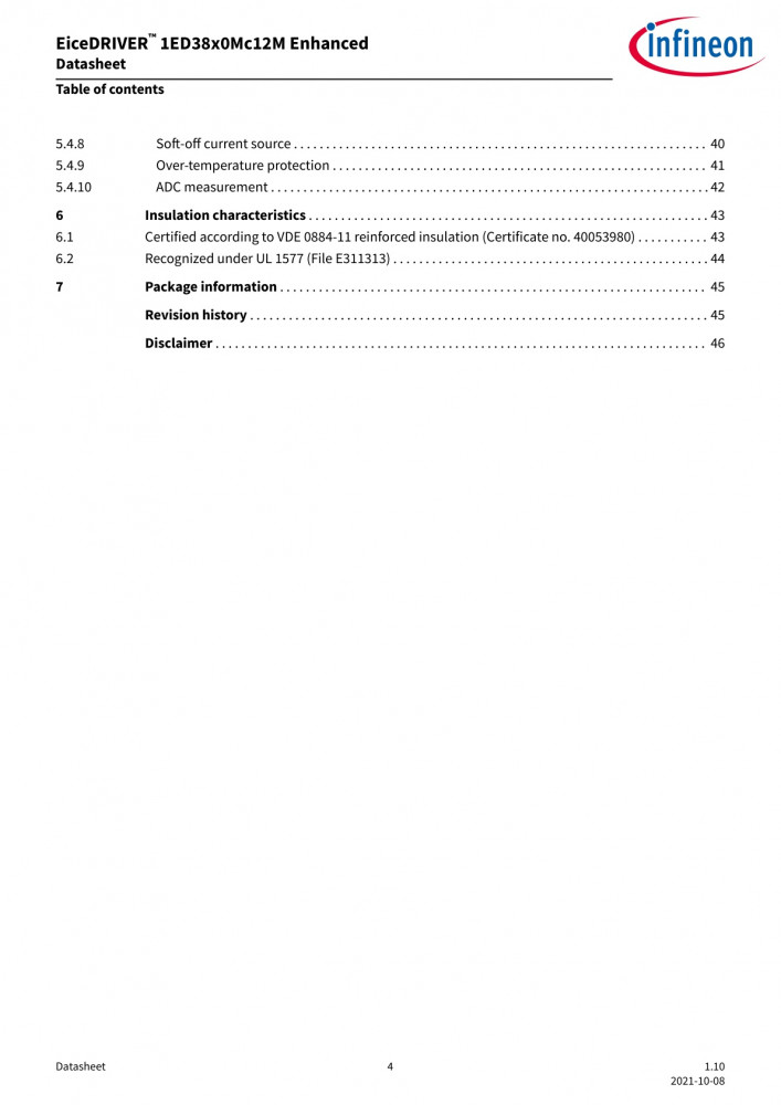 Datasheet page 4