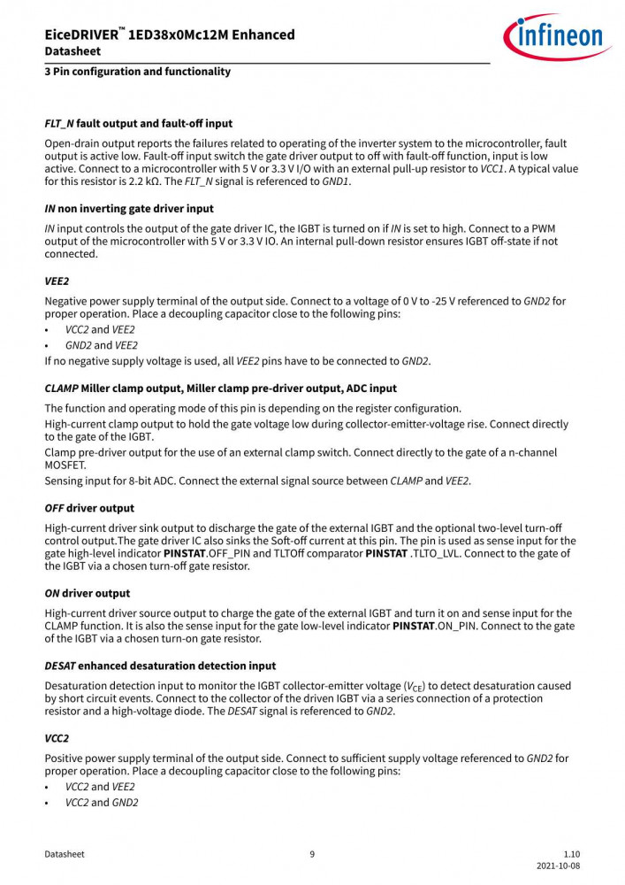 Datasheet page 9