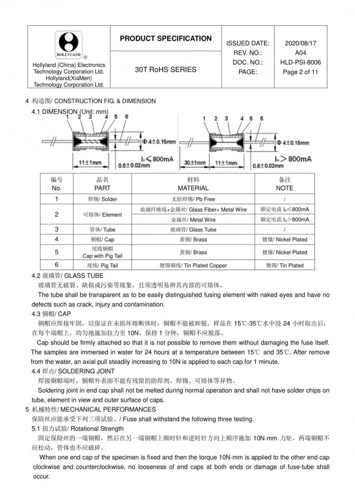 HOLLY 30T specification page 2