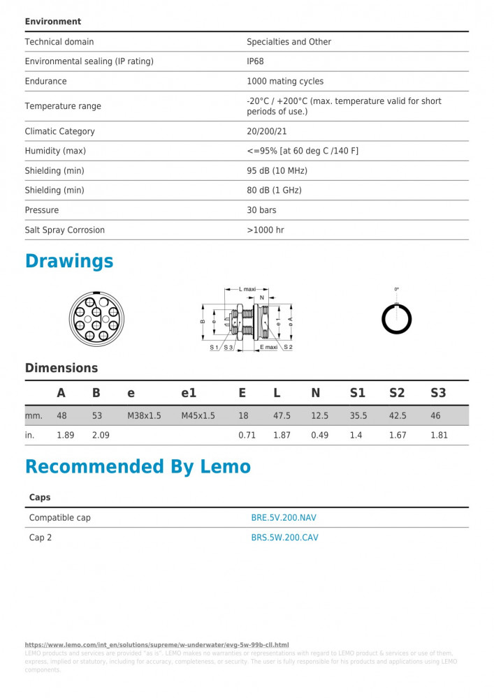 LEMO EVG.5W.99B.CLL technical drawing page 3