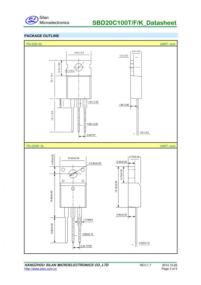 SBD20C100F datasheet page 3
