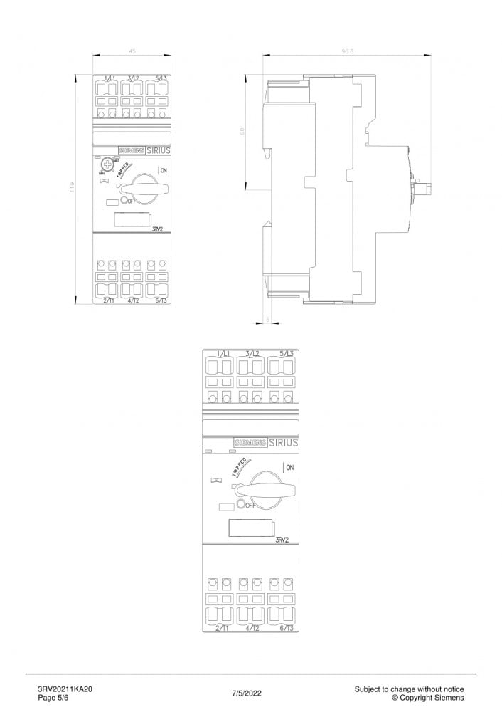 3RV20211KA20 datasheet page 5