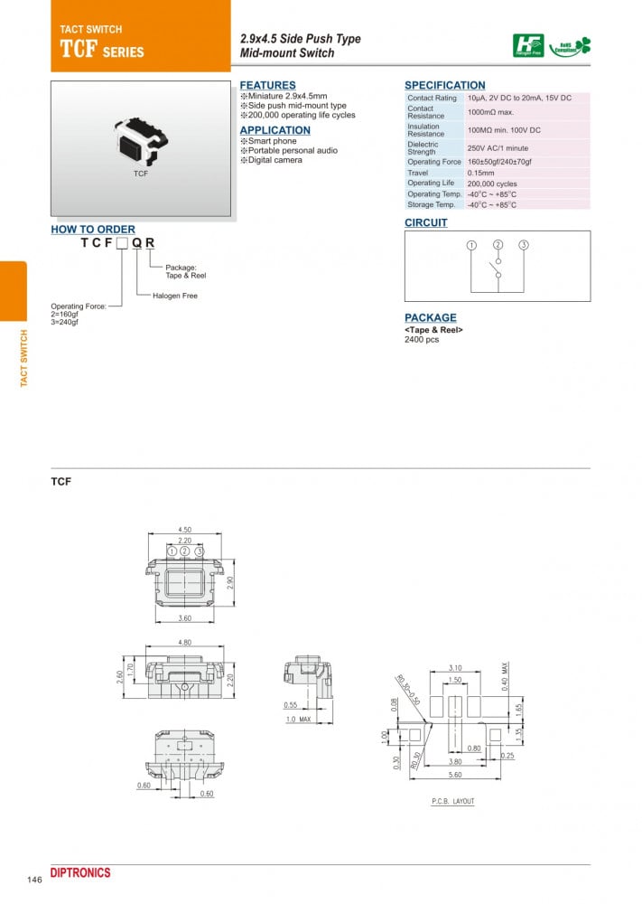 Diptronics TCF3QR technical document