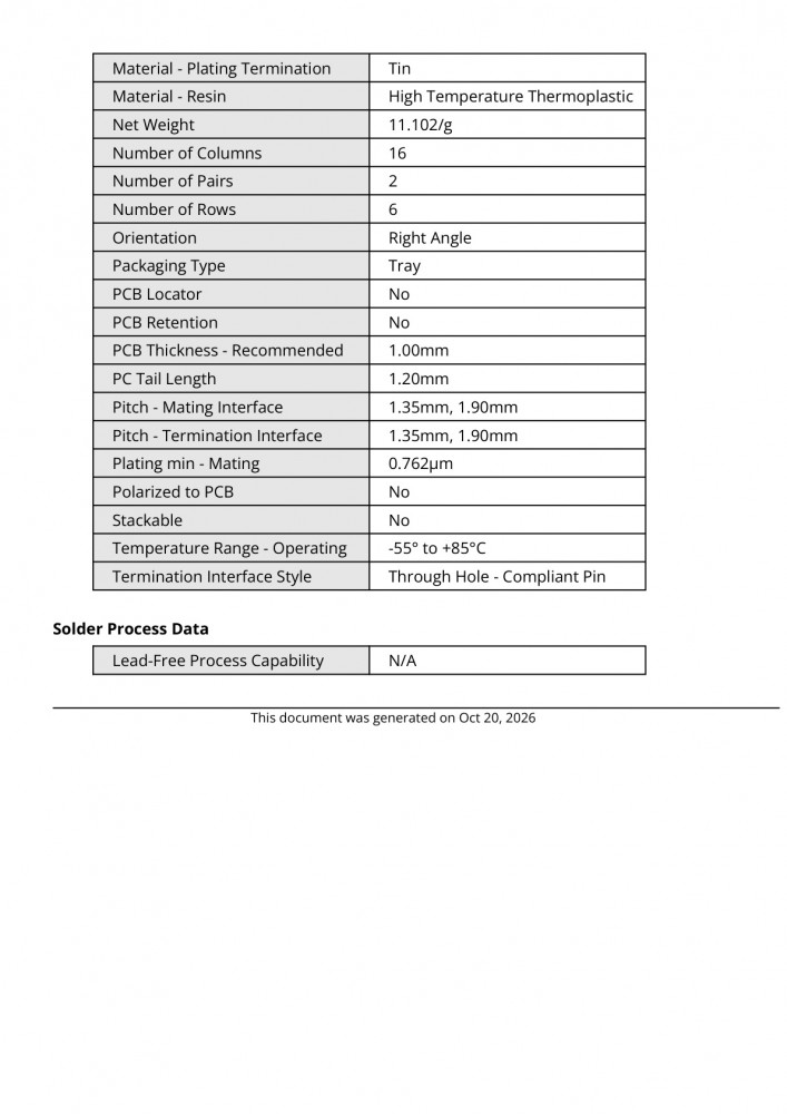 Technical document image 3 for MOLEX 1710705026