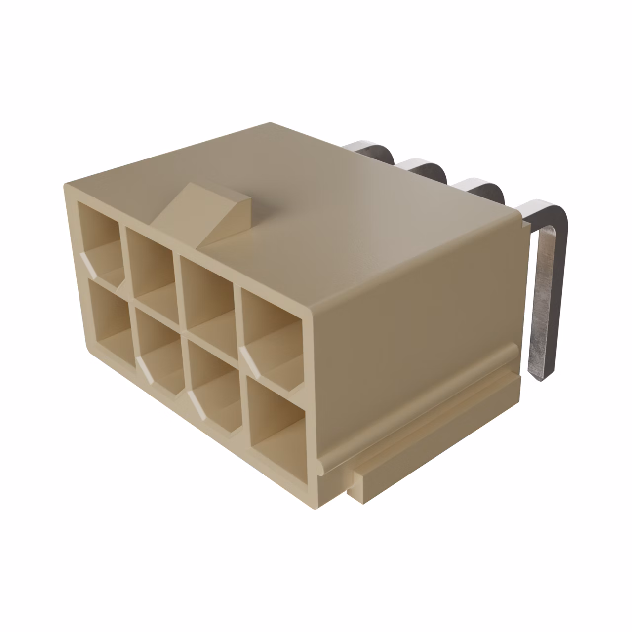 Mini-Fit Jr. Header, 4.20mm Pitch, Right Angle, without Flange, 8 Circuits, Matte Tin (Sn) Plating, Beige, Tape and Reel for sale