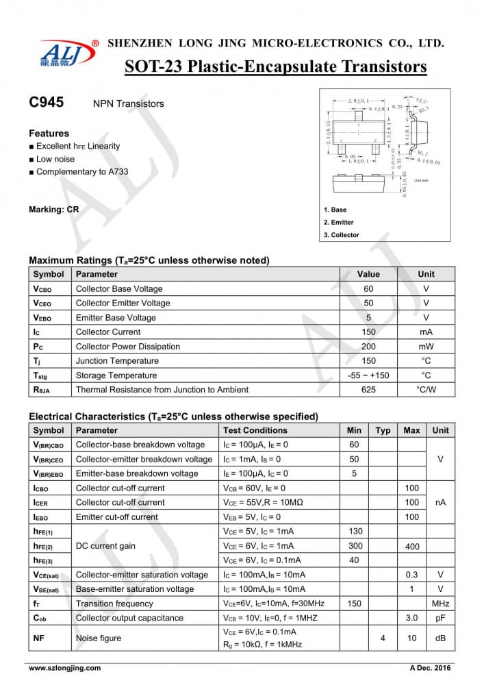 ALJ C945 datasheet page 1