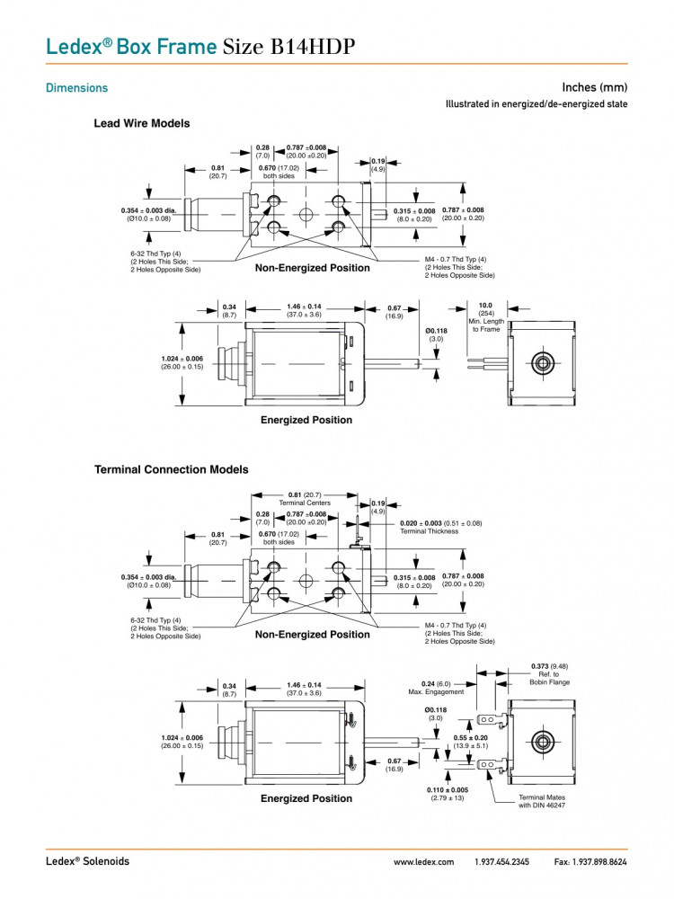 B14HDP solenoid technical document page 2