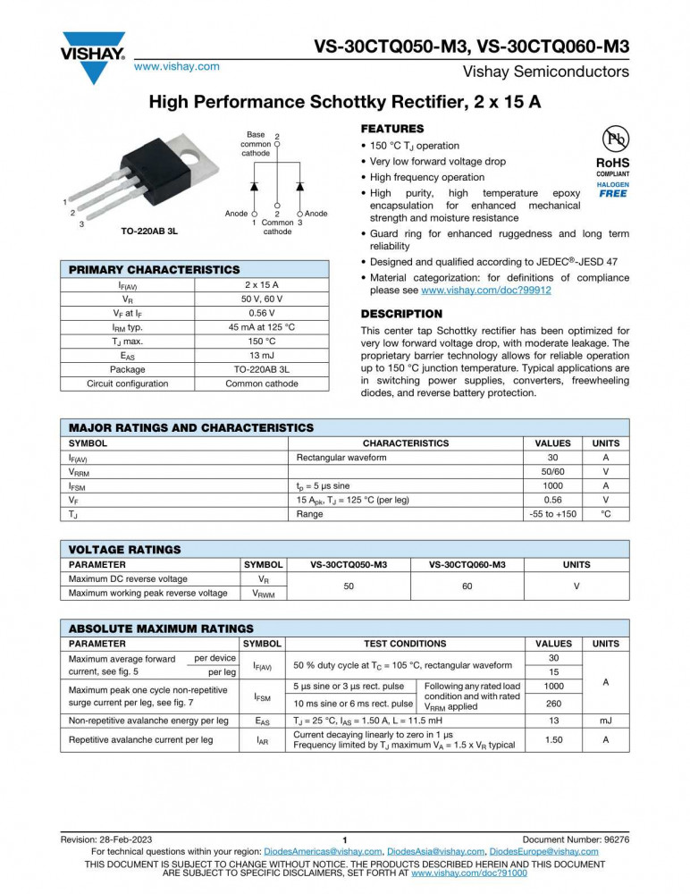 VS-30CTQ datasheet page 1