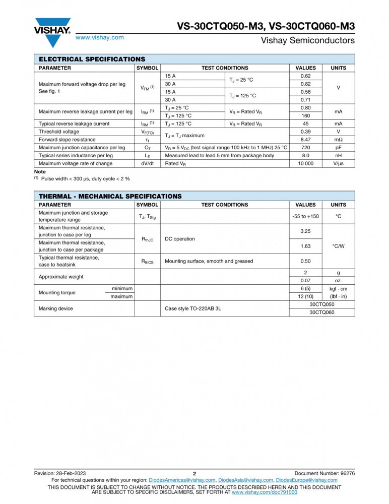 VS-30CTQ datasheet page 2