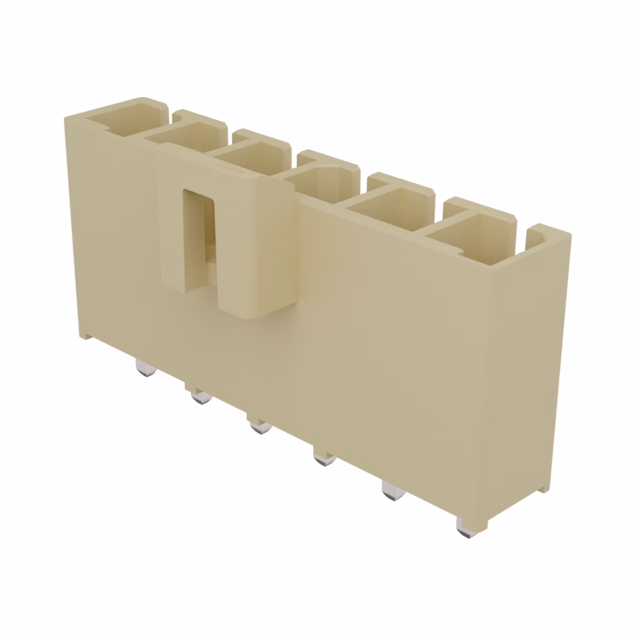 Mega-Fit ColorLock Vertical Header, 5.70mm Pitch, Single Row, 6 Circuits, Matte Tin (Sn) Plating, Glow-Wire Capable, Tray, Natural for sale