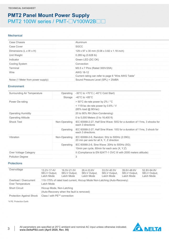 DELTA PMT2 datasheet page 3