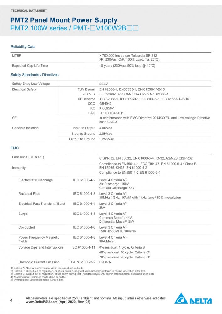 DELTA PMT2 datasheet page 4