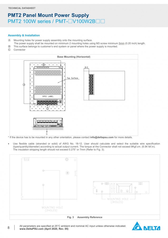 DELTA PMT2 datasheet page 8