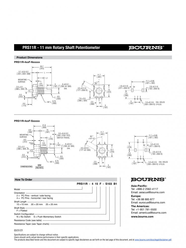 BOURNS PRS11R datasheet page 3