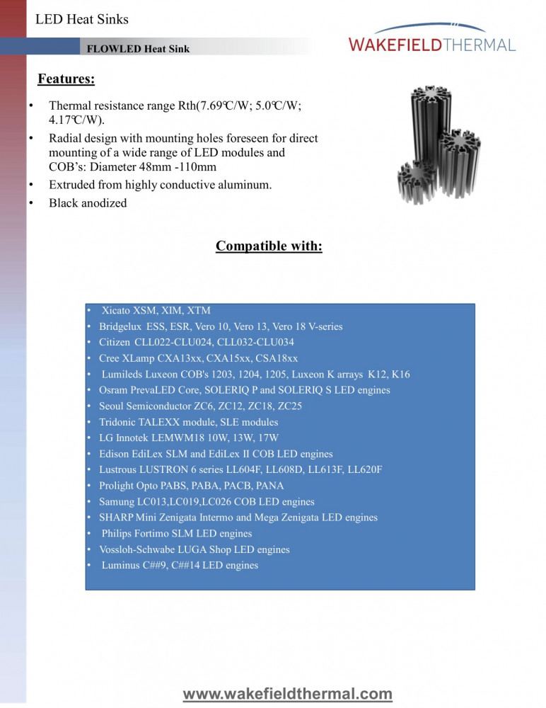 FLOWLED series technical document, page 1