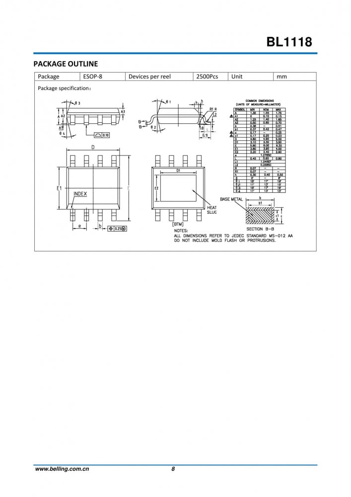 BL1118 datasheet page 8