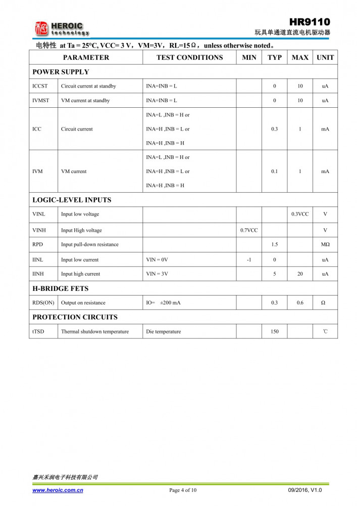 HR9110S datasheet page 4