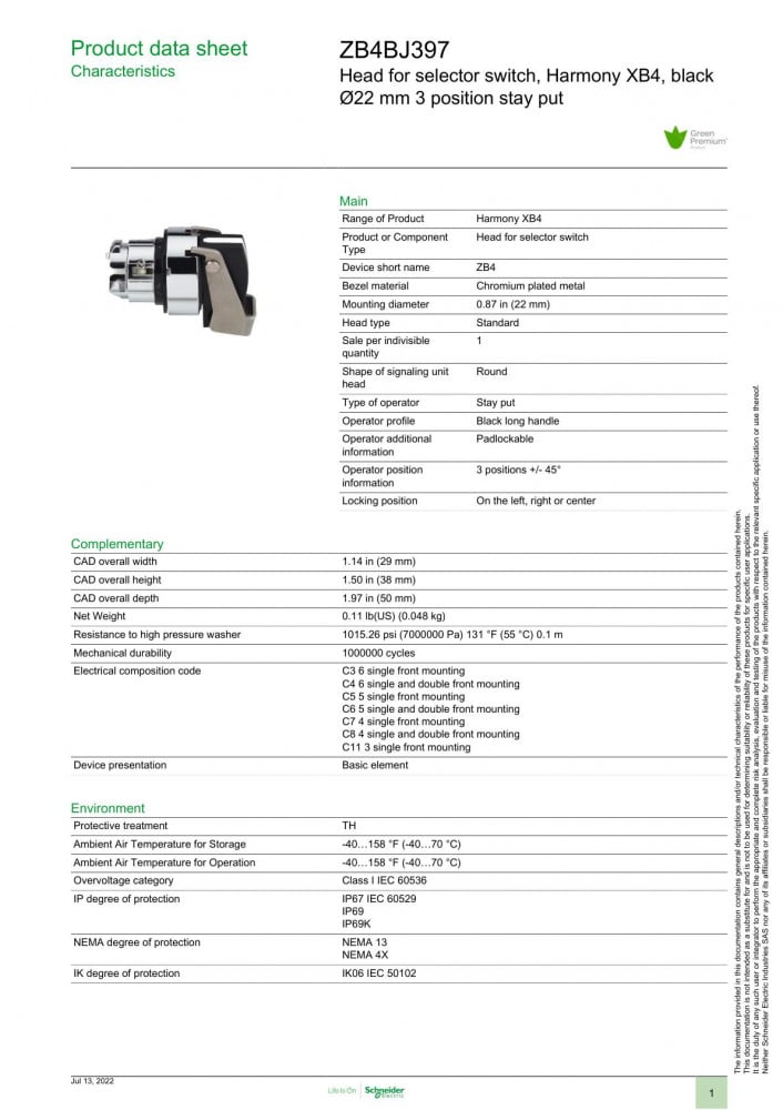 ZB4BJ397 technical document page 1