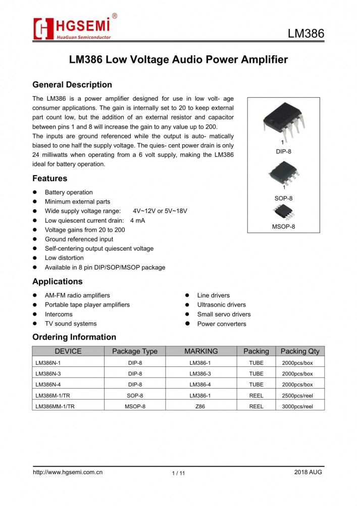 LM386M-1/TR datasheet page 1