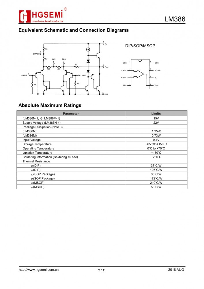 LM386M-1/TR datasheet page 2
