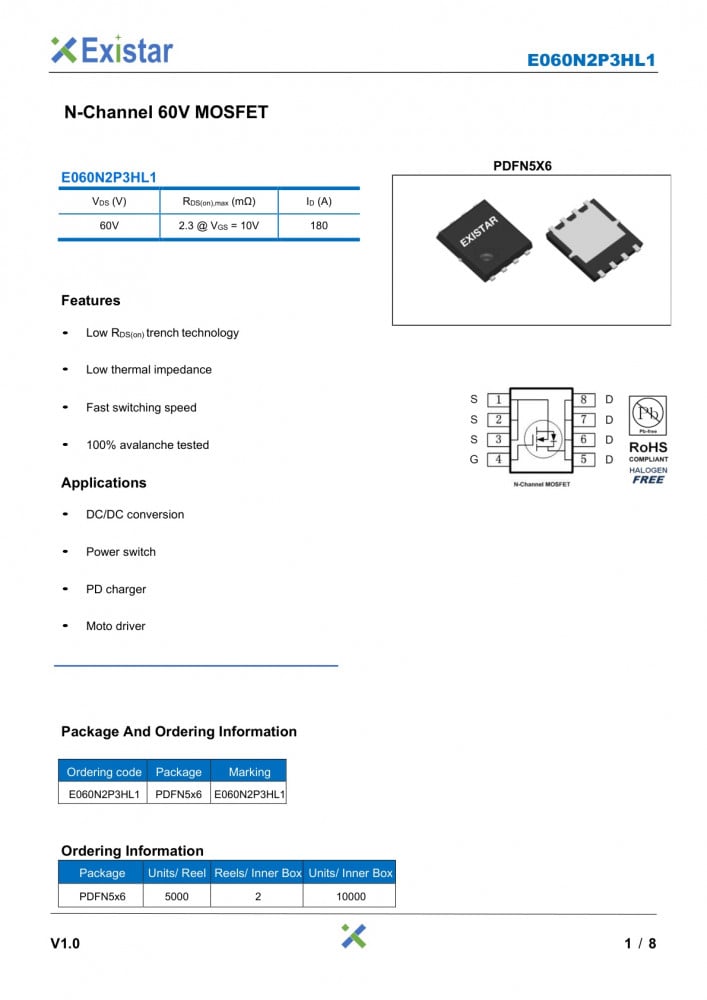 E060N2P3HL1 datasheet page 1