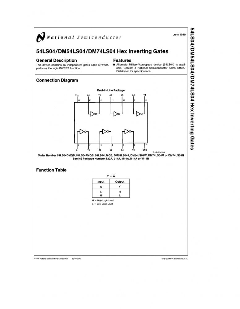 DM54LS04J datasheet page 2