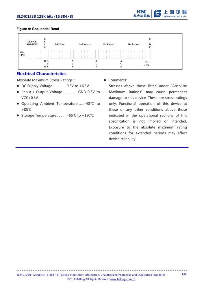 BL24C128B datasheet page 8