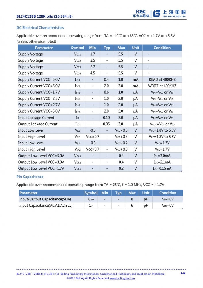BL24C128B datasheet page 9