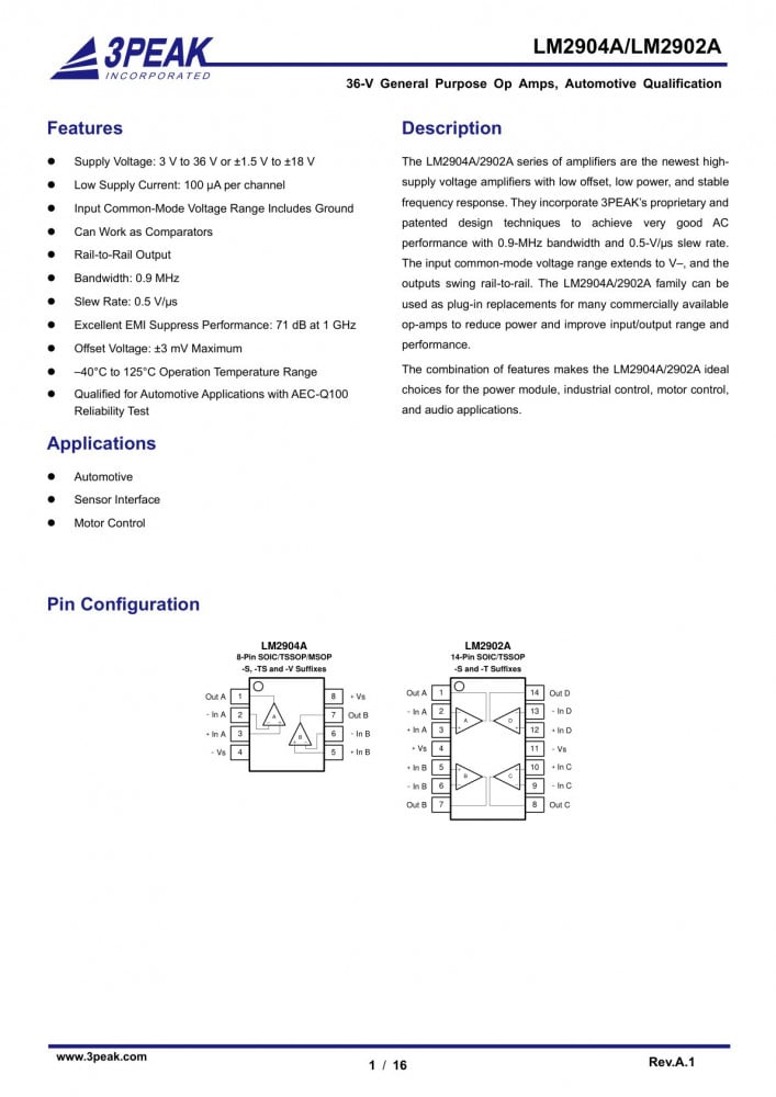 LM2904A-SO1R-S datasheet page 1