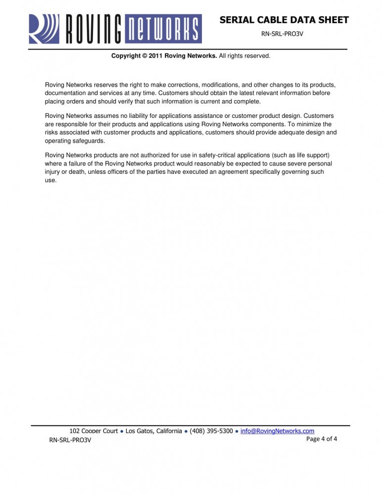 RN-SRL-PRO3V-CLR technical document page 4
