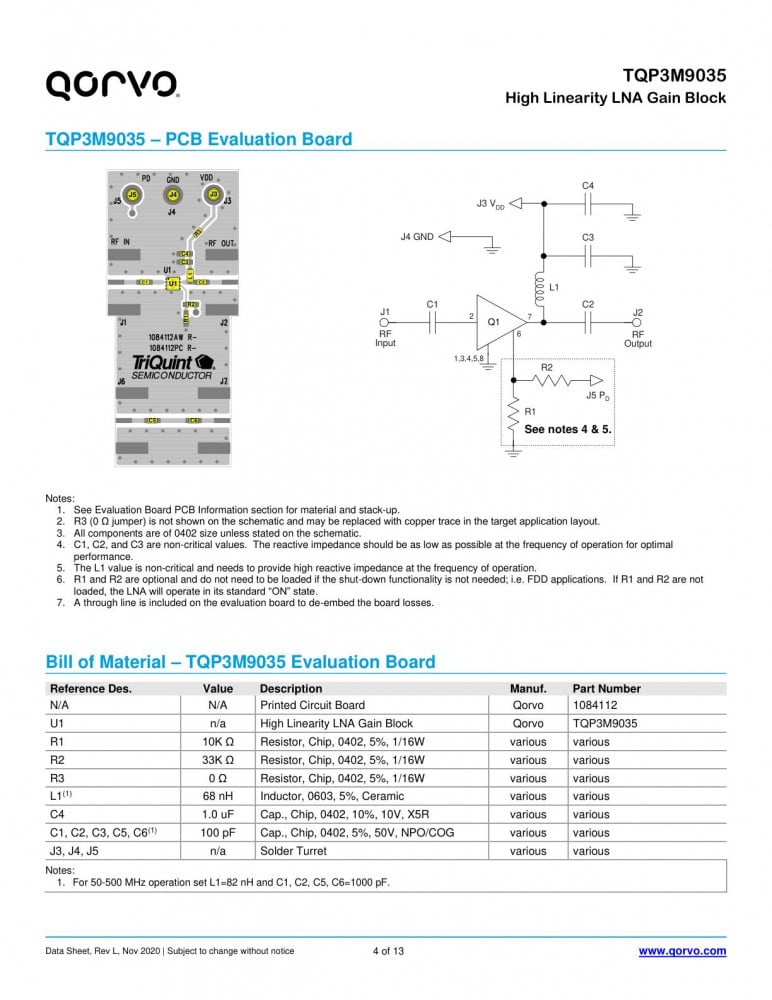TQP3M9035 technical document page 4