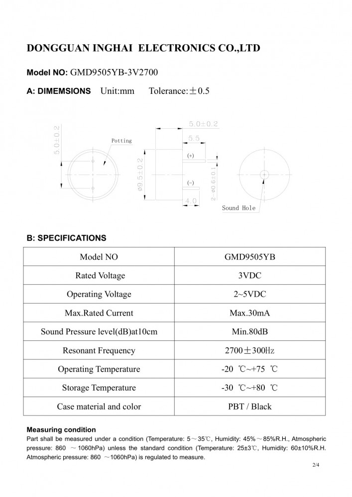 GMD9505YB-3V2700 approval specification page 2
