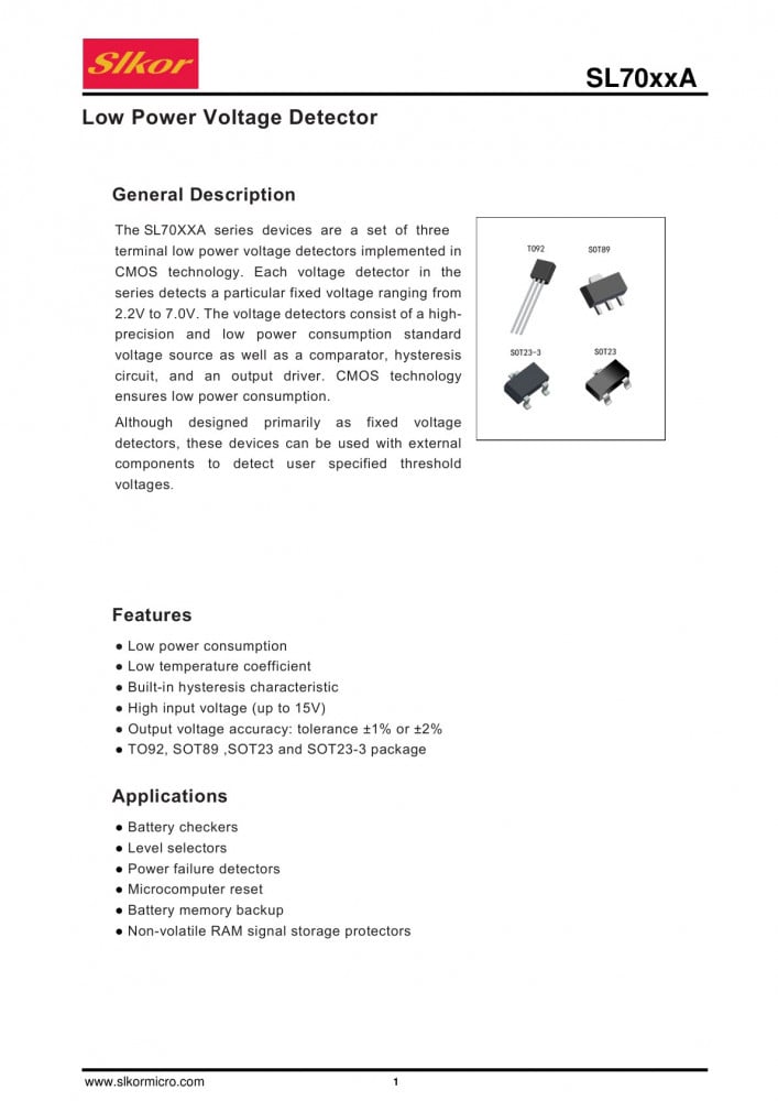 SL7050AQ datasheet page 1