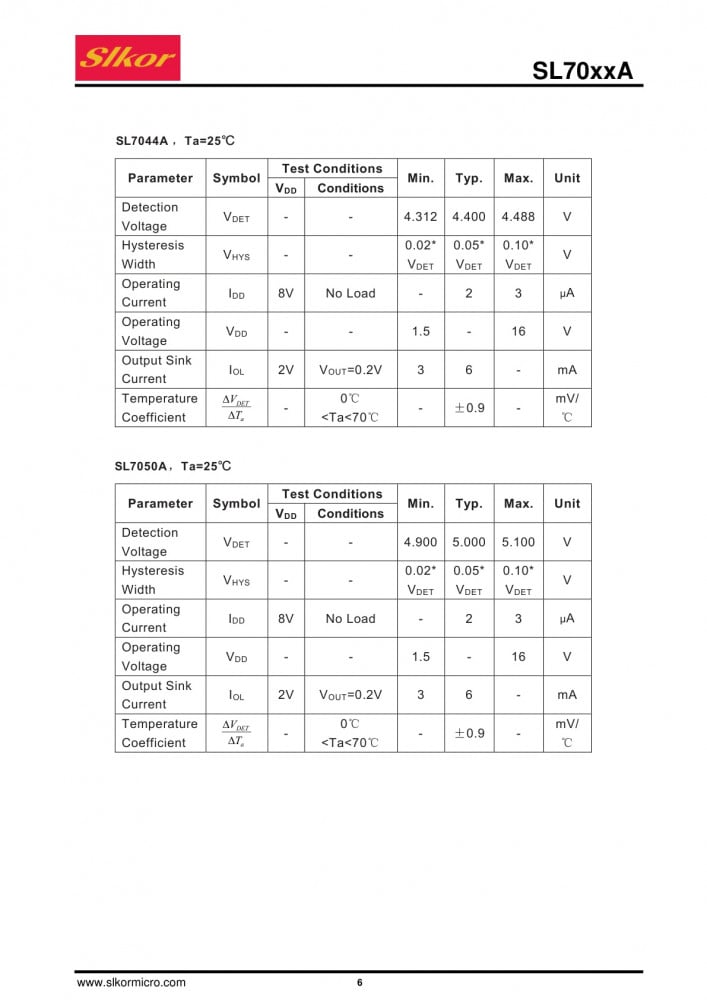 SL7050AQ datasheet page 6