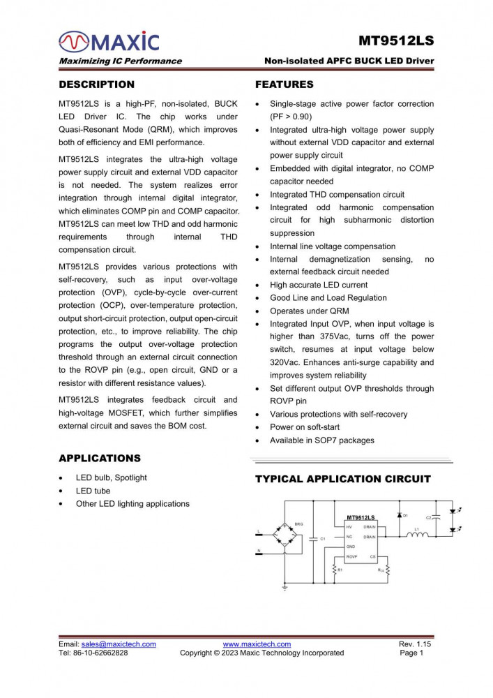MT9512LS technical document page
