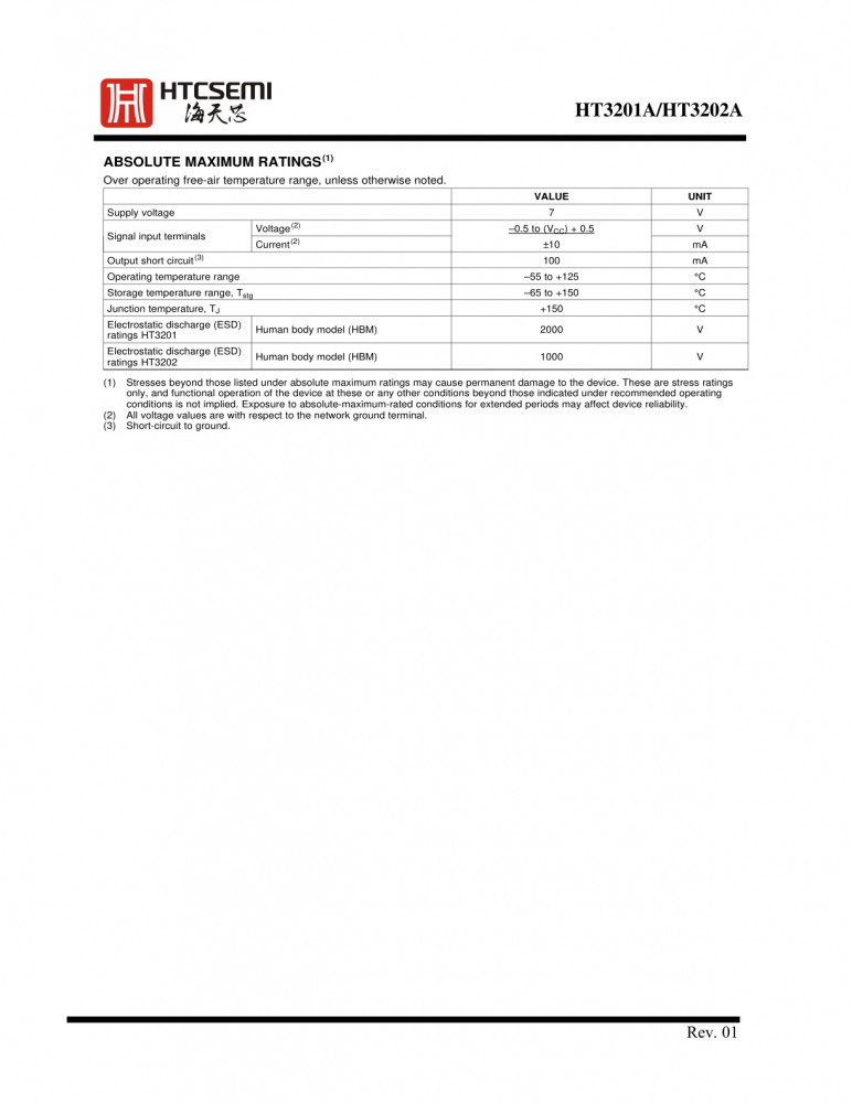 HT3201ARTZ datasheet page 2