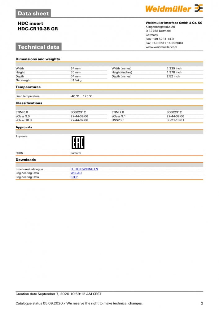 WEIDMULLER 1758470000 documentation page 2