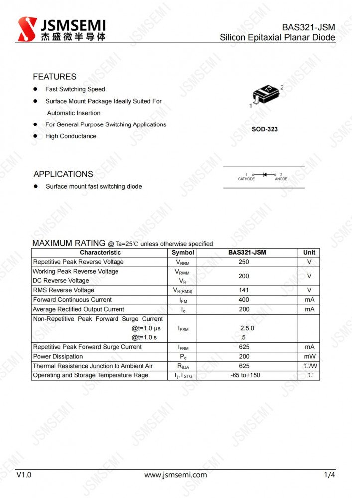 BAS321-JSM datasheet page 1