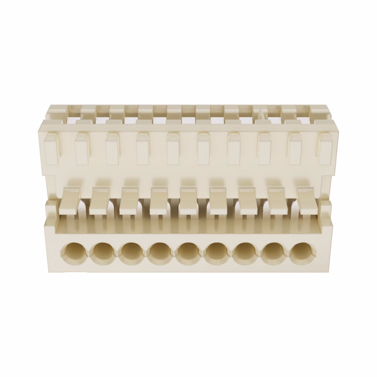 Appli-Mate RAST 2.5 Connector, 2.50mm Pitch, Female, 9 Circuits, Polarizing Rib Between 7/8, Locking Pips, Open Endwalls, Tin Plating for sale