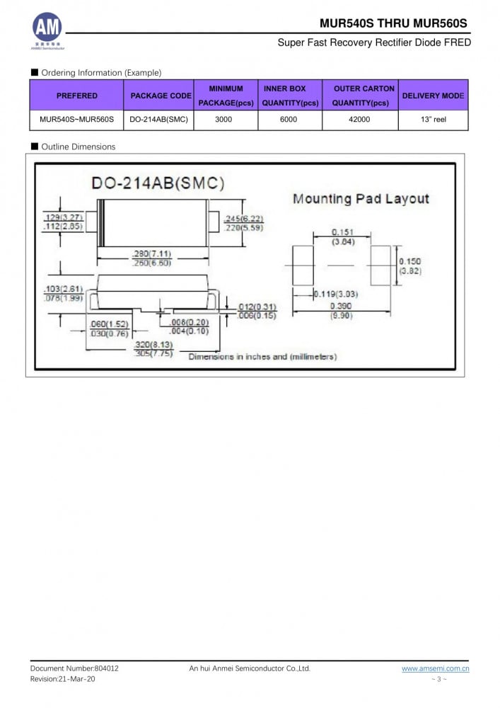 MUR560S datasheet page 3